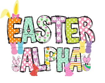 Easter Alphabet Letters PNG Bundle, Easter Eggs, Spring Floral, Easter ...