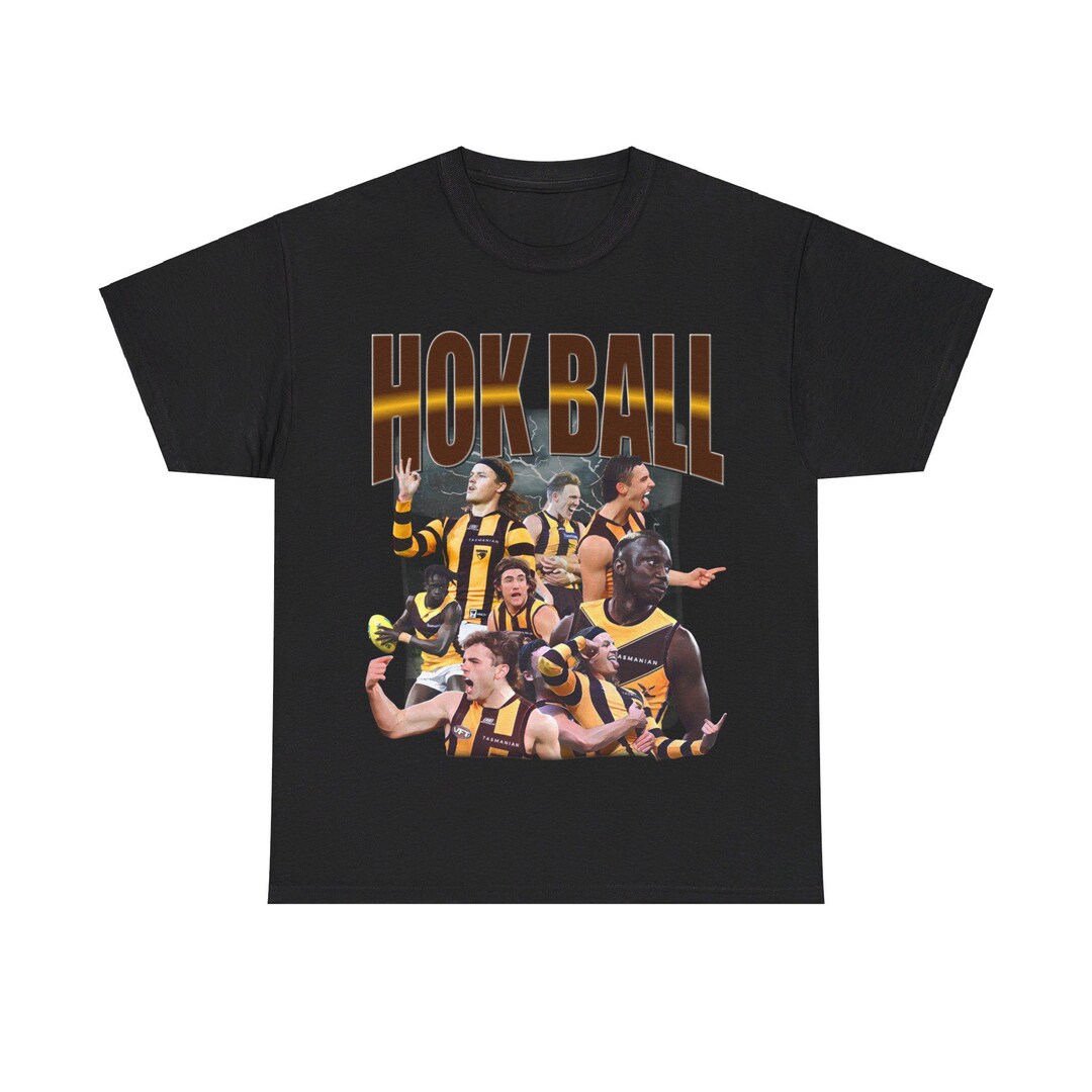 Vintage AFL T-shirt HOK BALL Hawthorn Football Club Hawks 90s Inspired ...