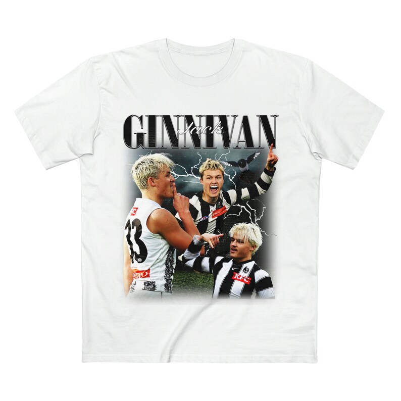 Vintage AFL T-shirt Collingwood Magpies Jack Ginnivan 90s - Etsy