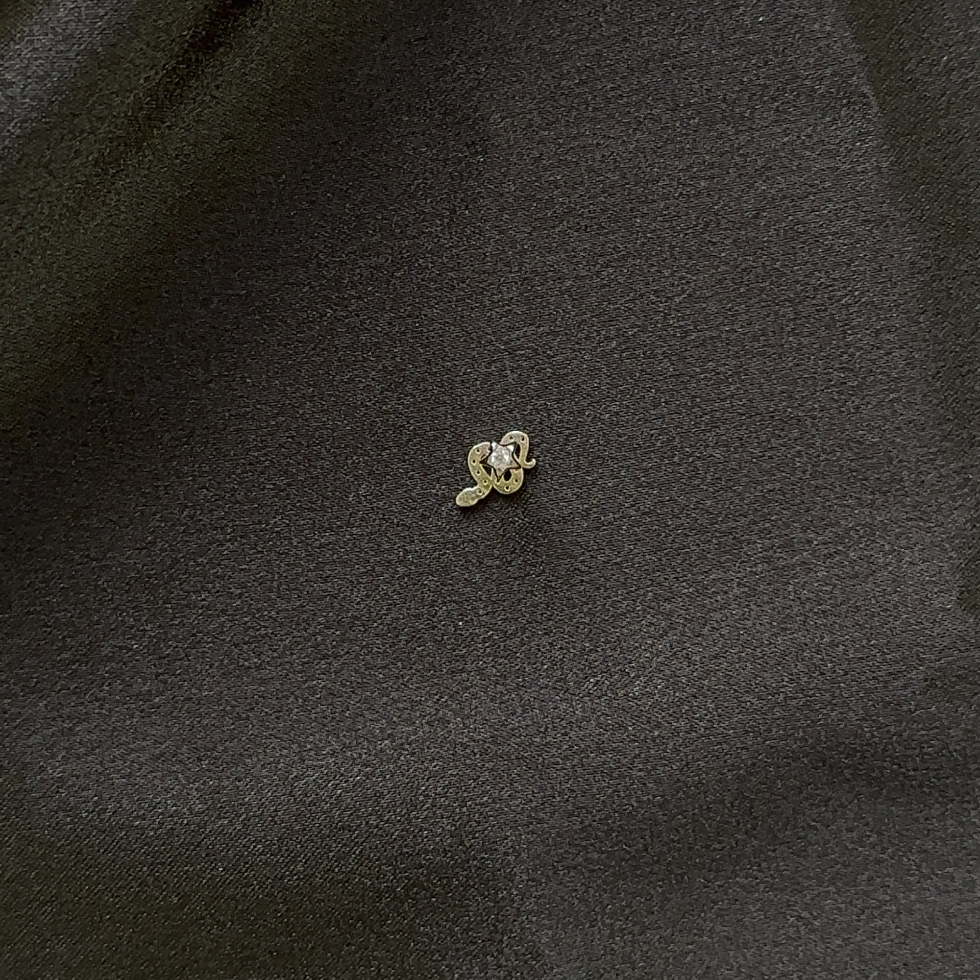 14K Solid Gold Snake Piercing Stud Ear Piercing Cute Delicate Stud Gold ...