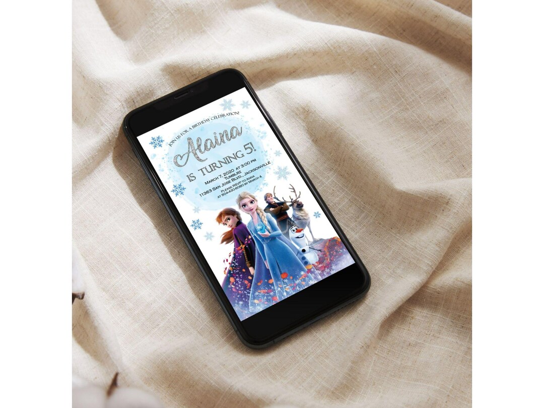 Mobile Frozen Birthday Invitation, Electronic Frozen Invitation, Elsa ...