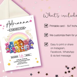 Care Bears Birthday Invitations, Care Bears Invitations, Paste Colors ...