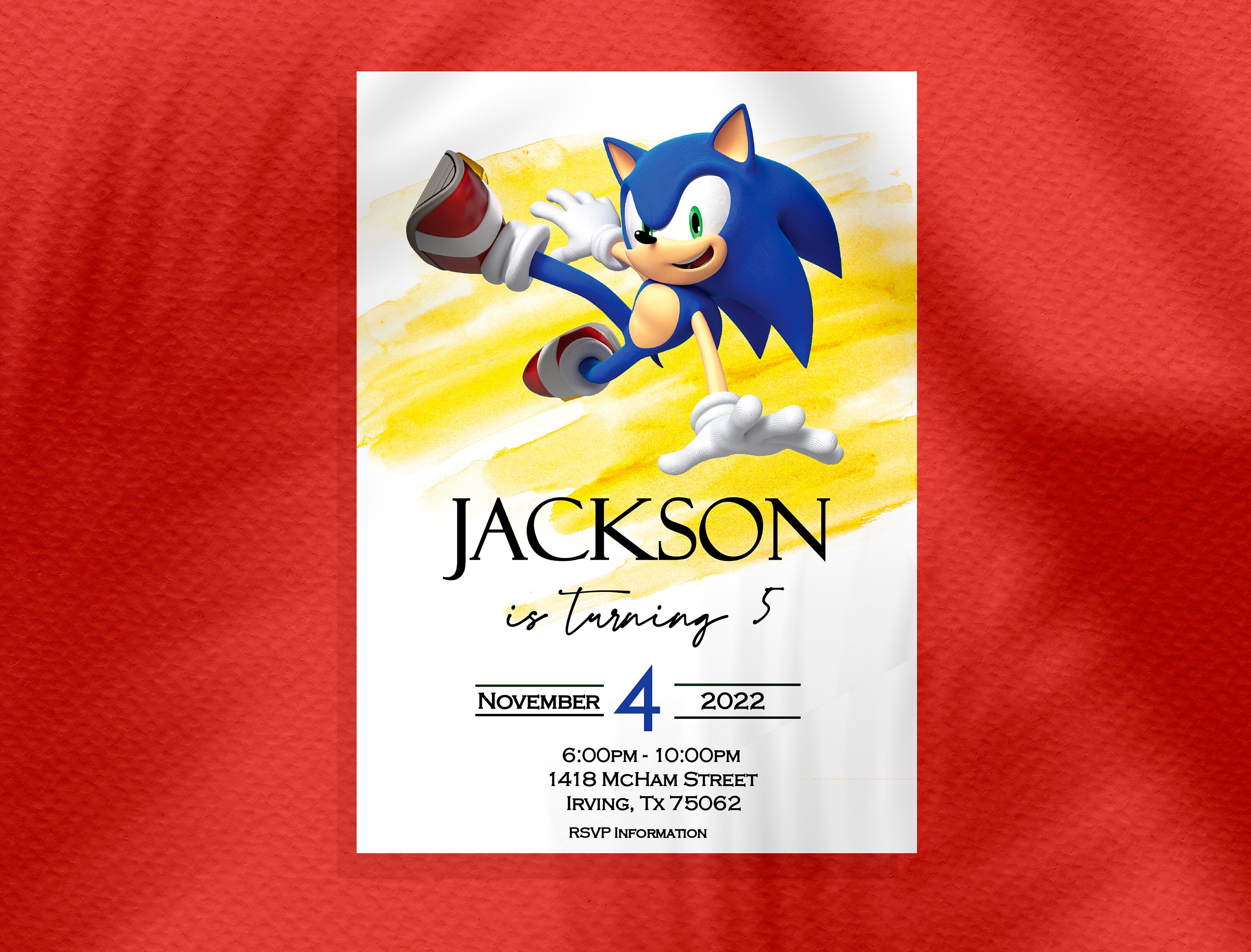 Sonic the Hedgehog Birthday Invitations, Sonic Invitation, Super Sonic ...