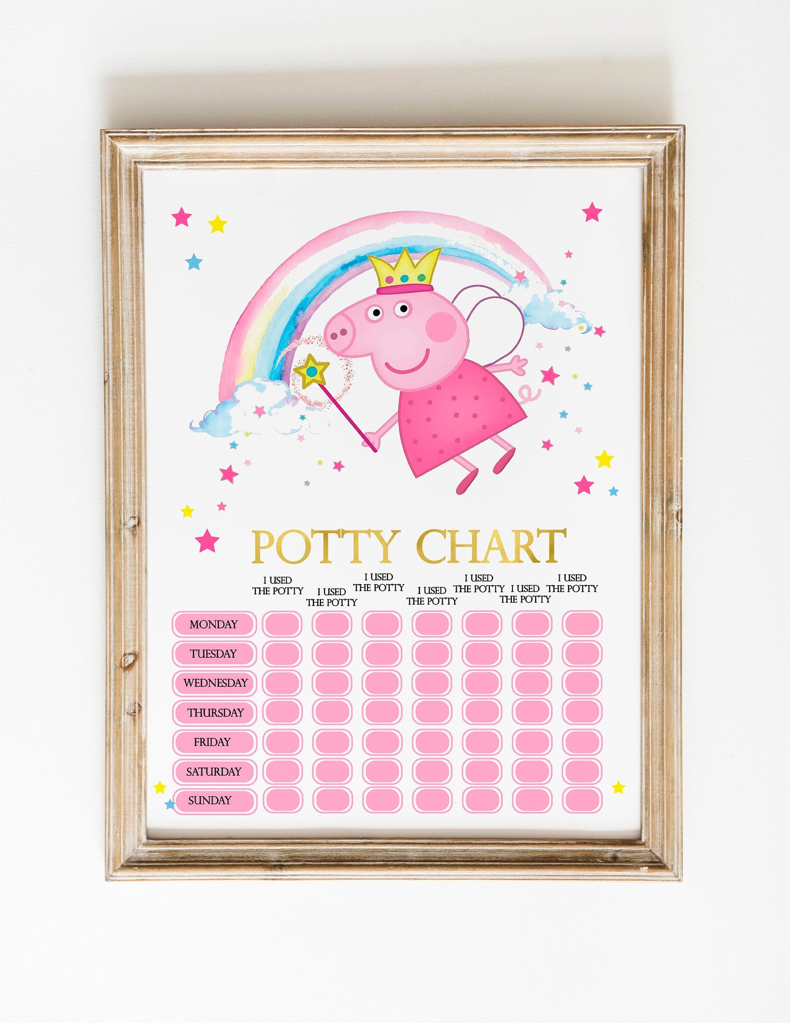 Peppa Pig Potty Chart, Printable Potty Training Prize Chart for Girls ...