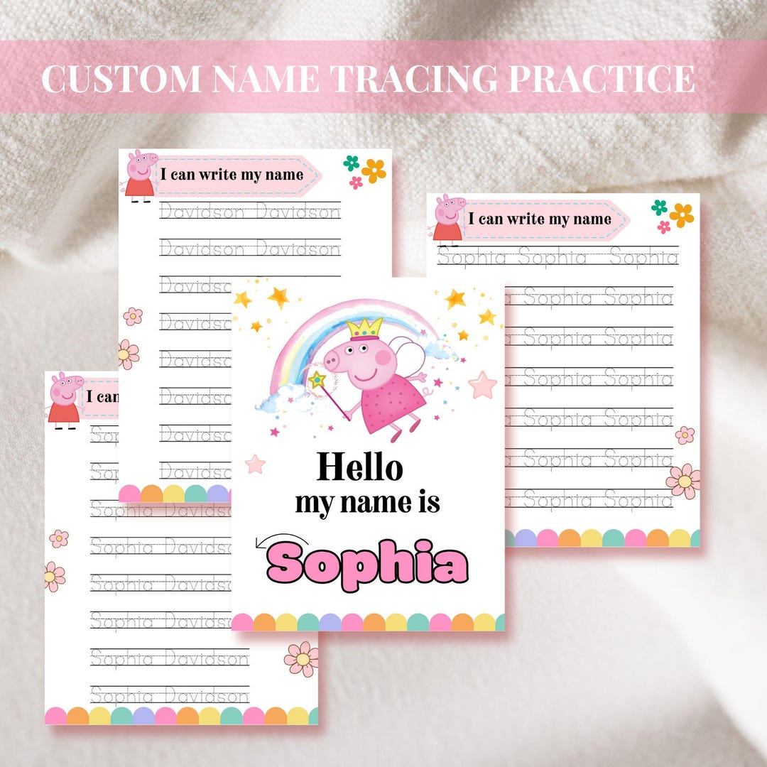 Custom Printable Name Tracing Worksheet, Personalized Handwriting ...