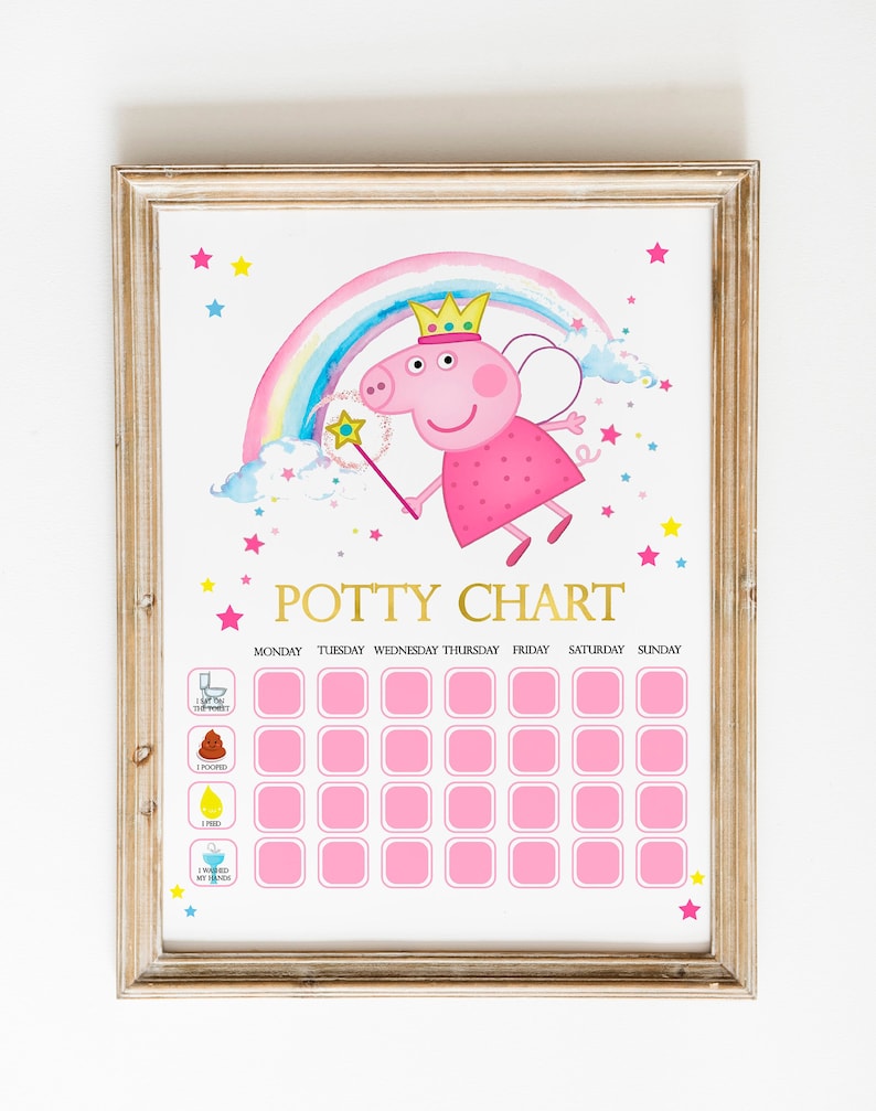 Peppa Pig Potty Training Reward Chart for Toddlers (digital Download ...