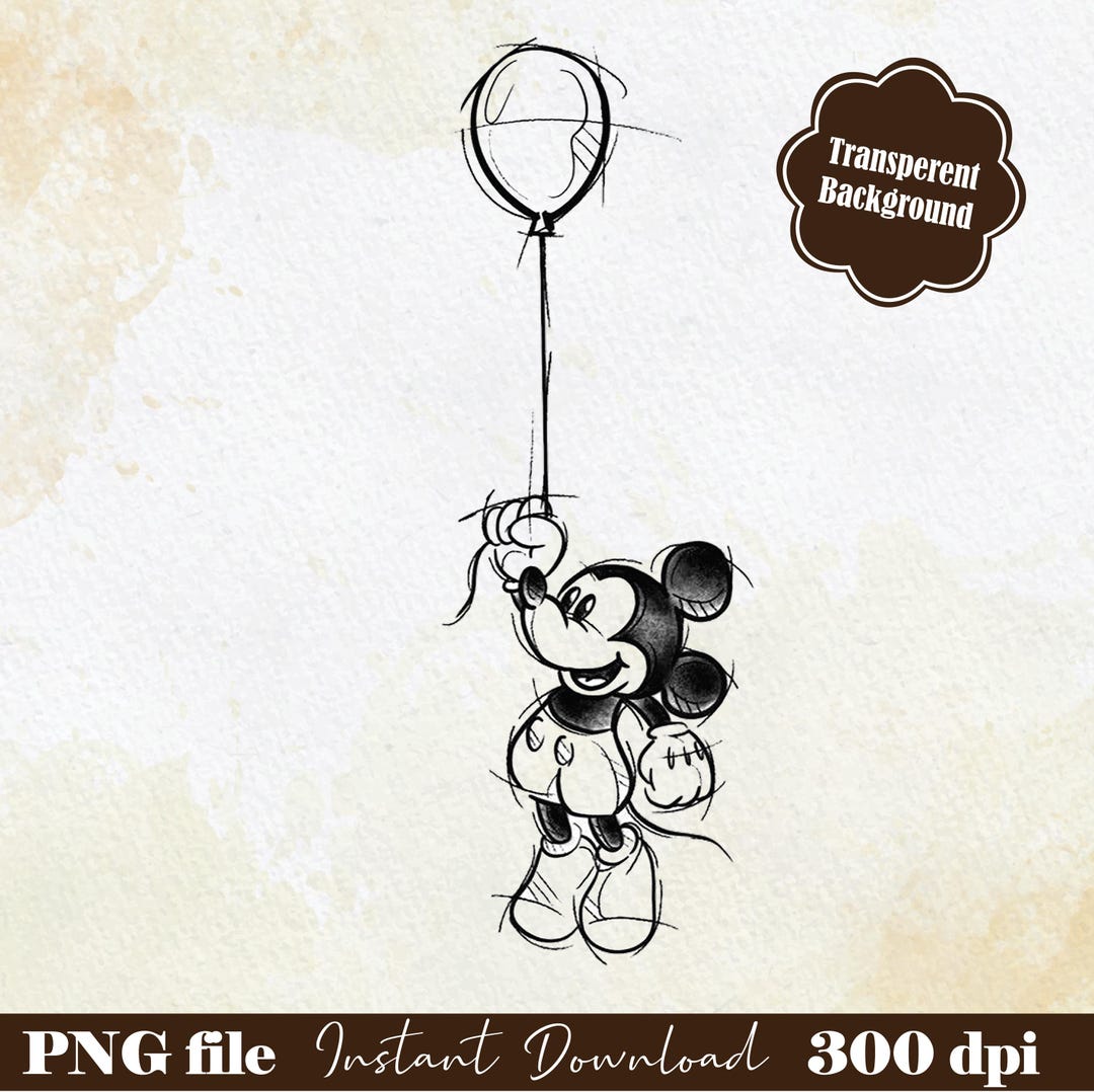 Vintage Mickey Mouse Clipart Watercolor Retro Mickey Mouse Clip Art ...