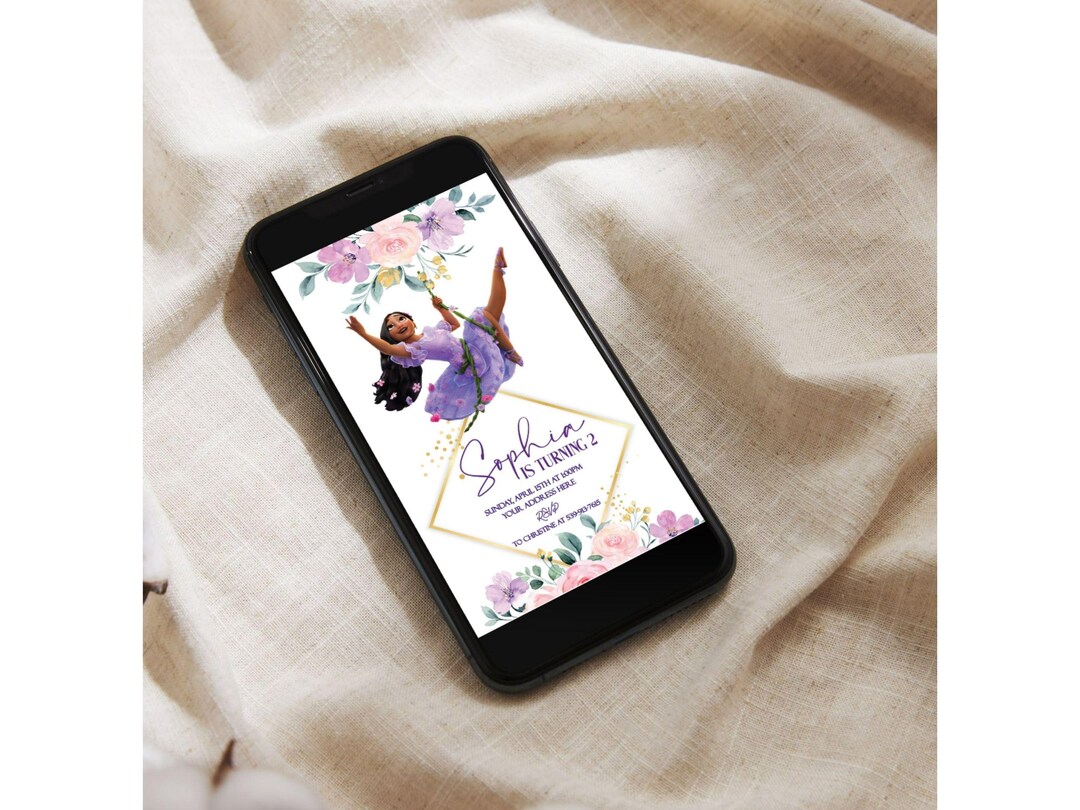 Elegant Encanto Birthday Invitations, Encanto Mobile Phone Invites ...