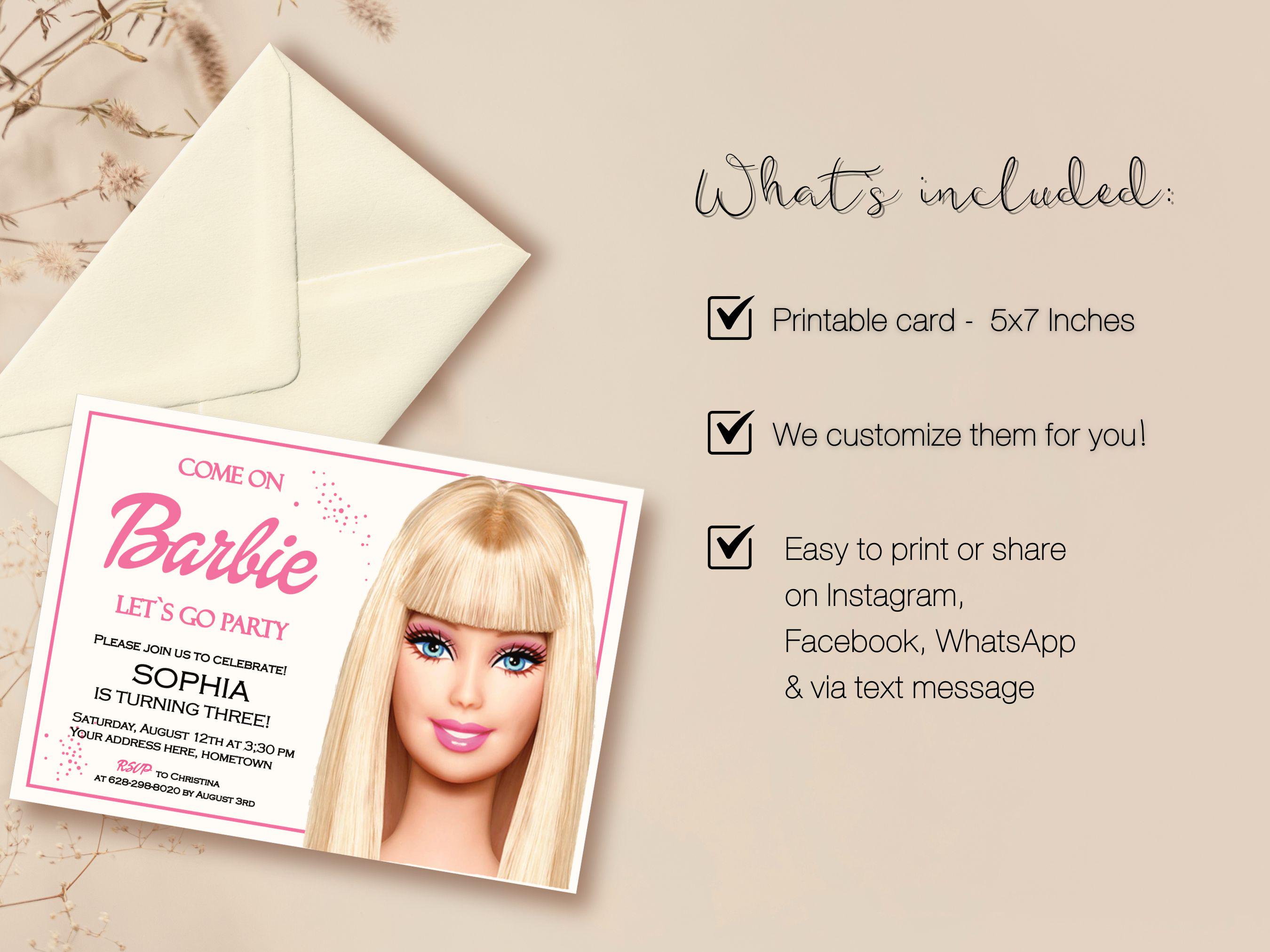 Come on Lets Go Party Invitations, Pink Doll Birthday Invitation ...