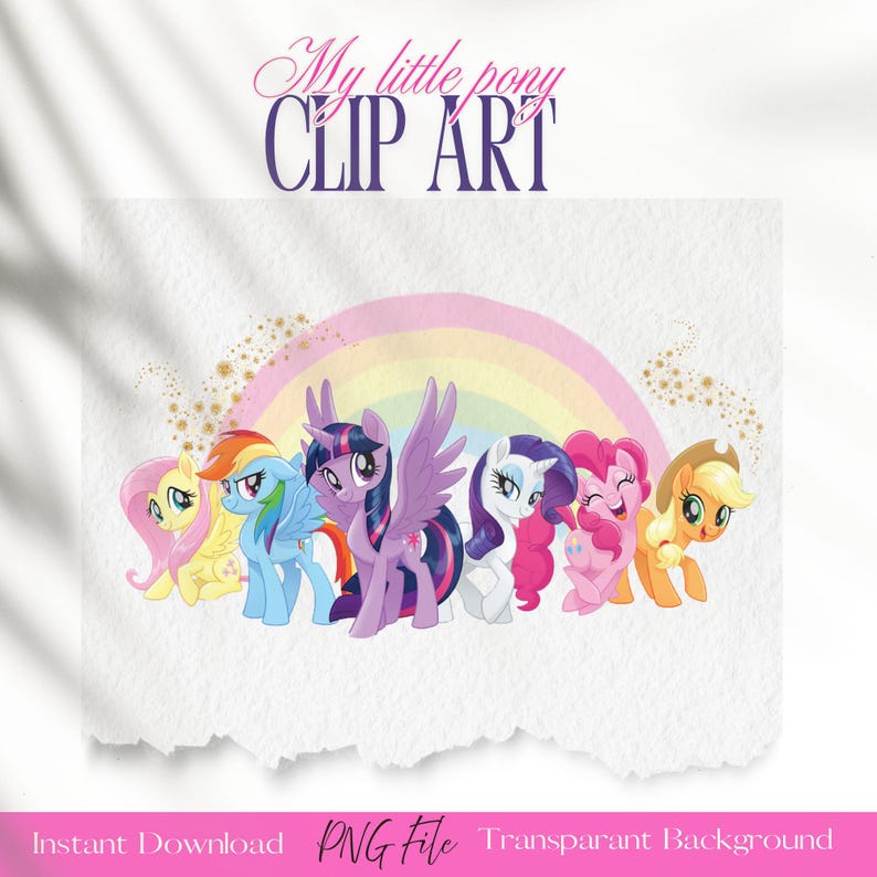 Pony Clipart, Pony Clip Art PNG Sublimation Rainbow Illustration T ...