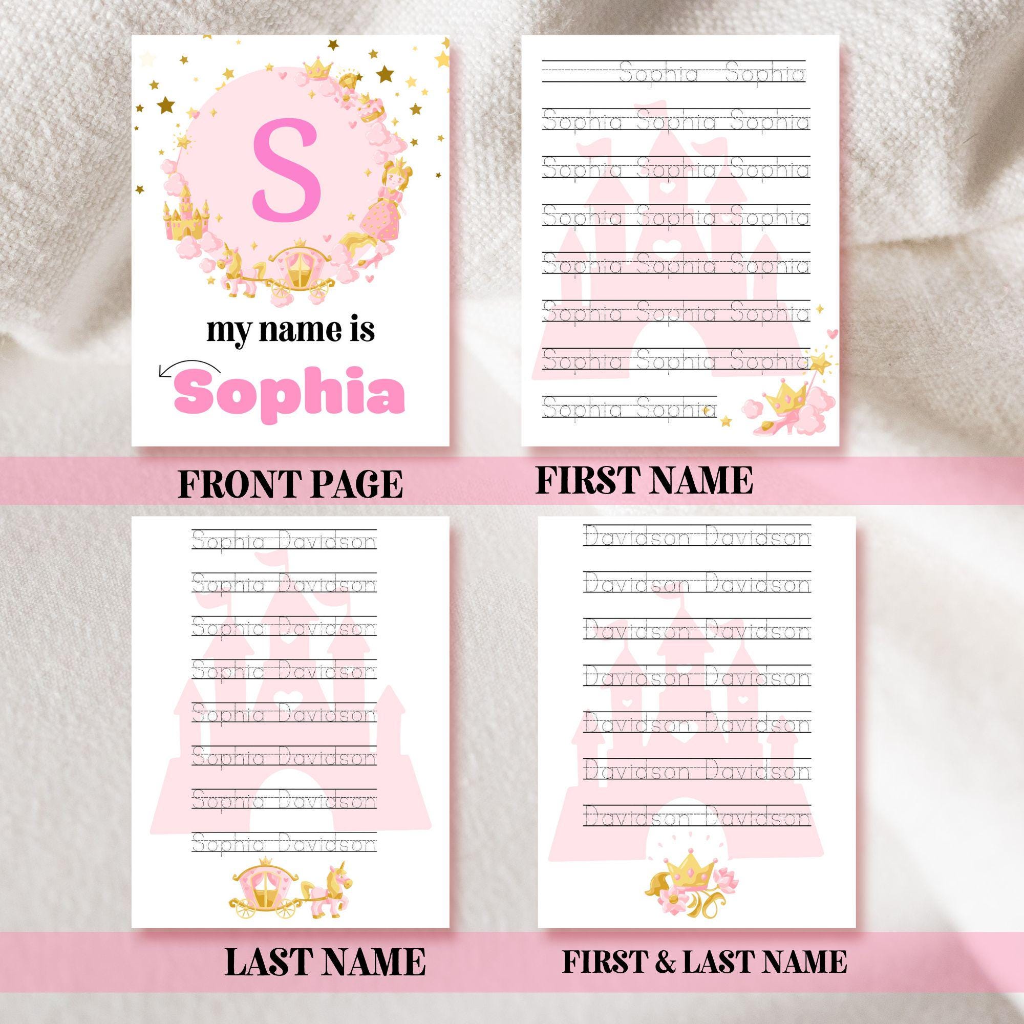 Princess Name Tracing Worksheet: Personalized Learning (digital ...