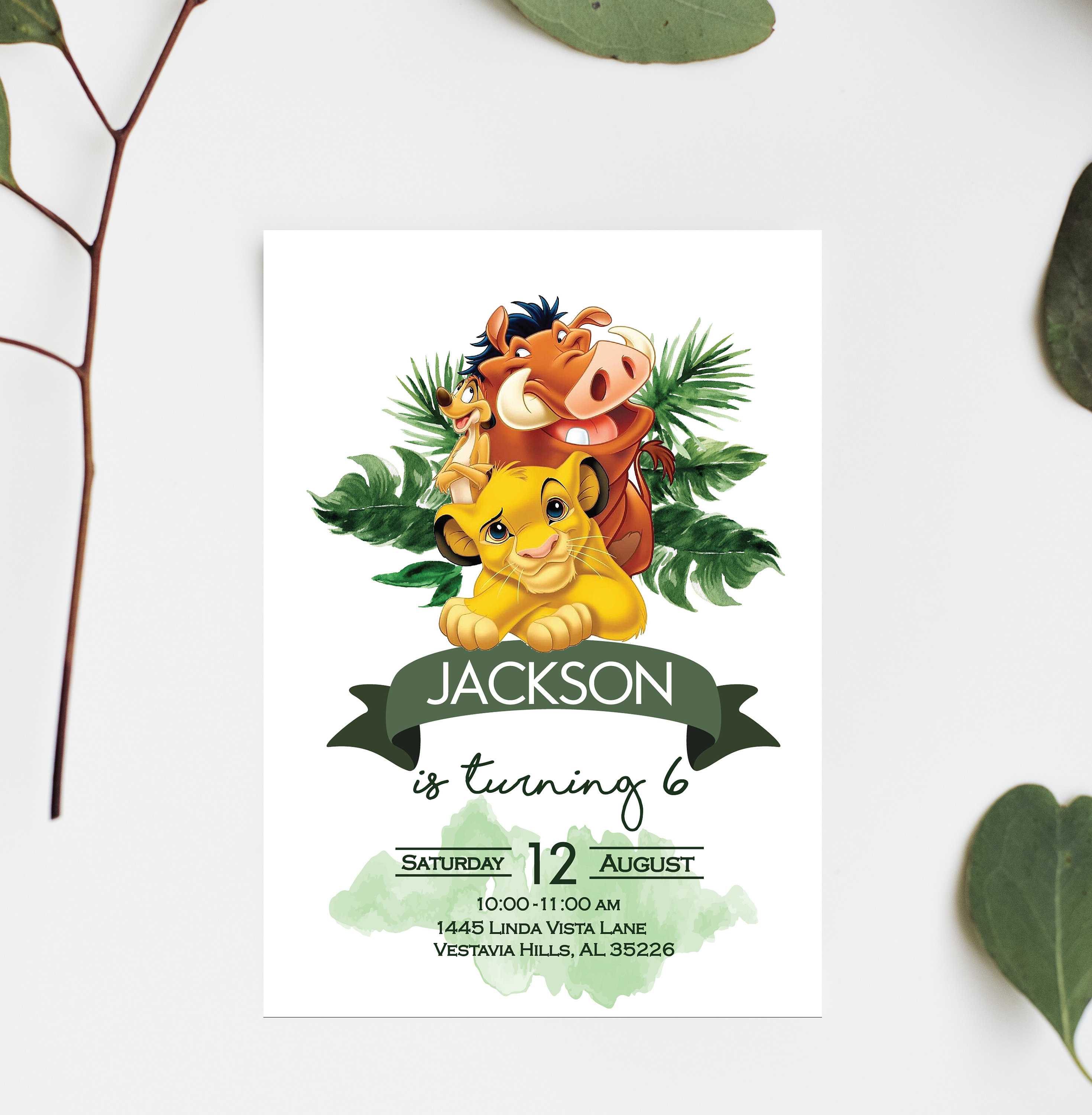 Printable Lion King Birthday Invitation, Simba Party Invites, Lion King ...