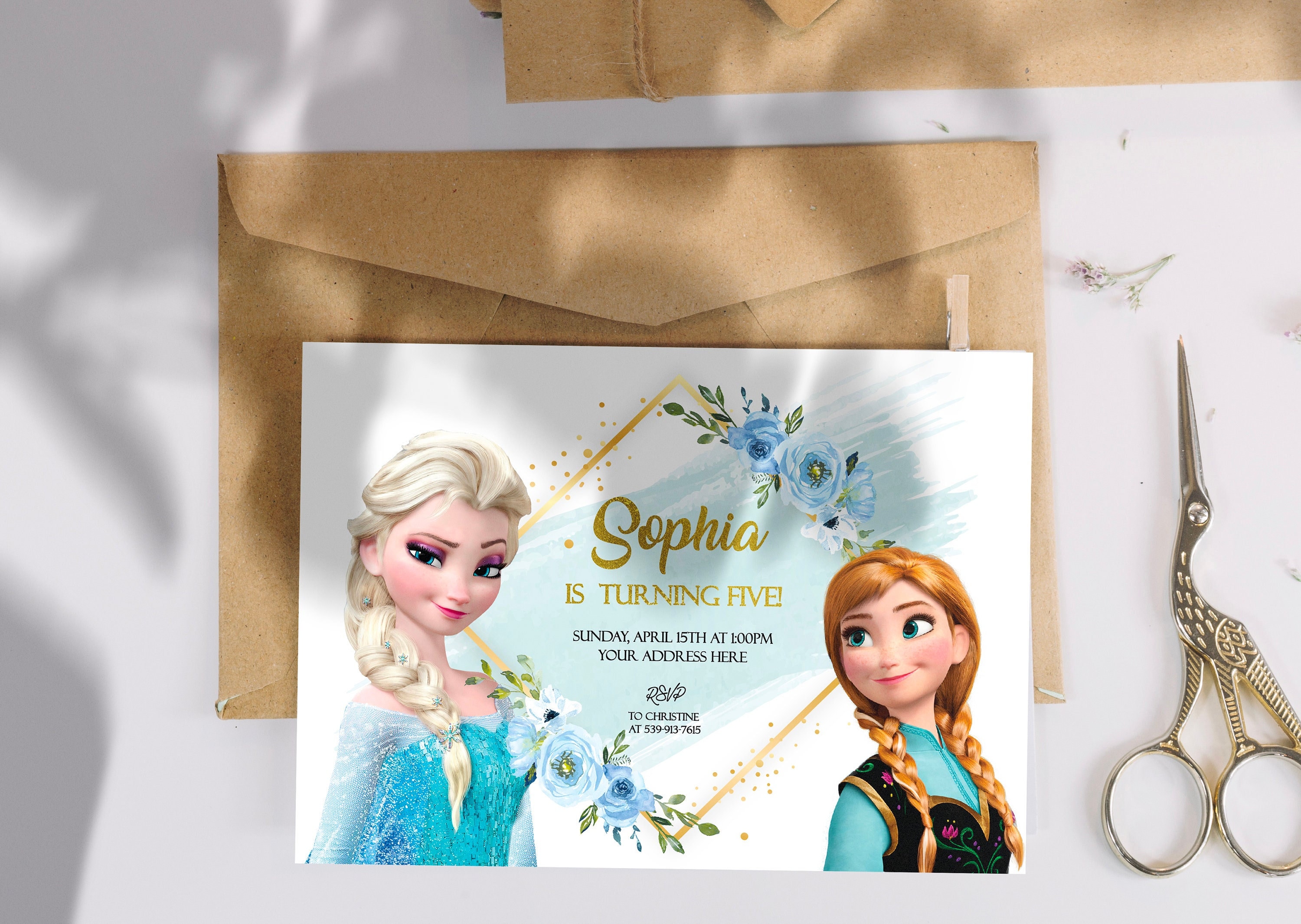 Frozen Invitations Elsa and Anna Birthday Invitation, Frozen Birthday ...