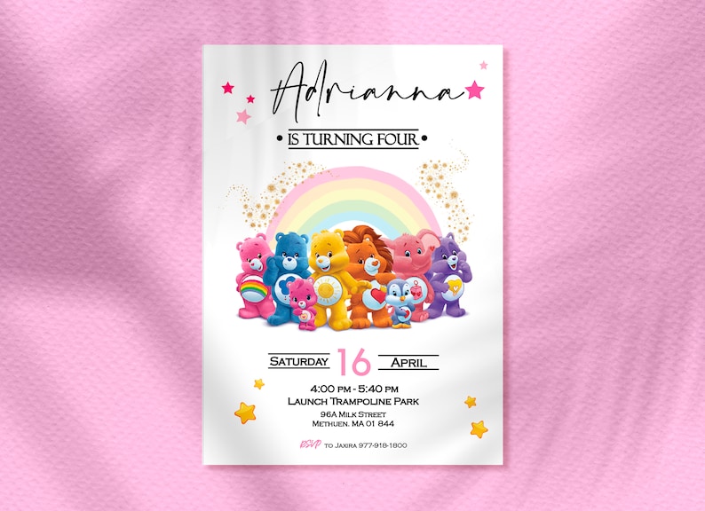 Care Bears Birthday Invitations, Care Bears Invitations, Paste Colors ...