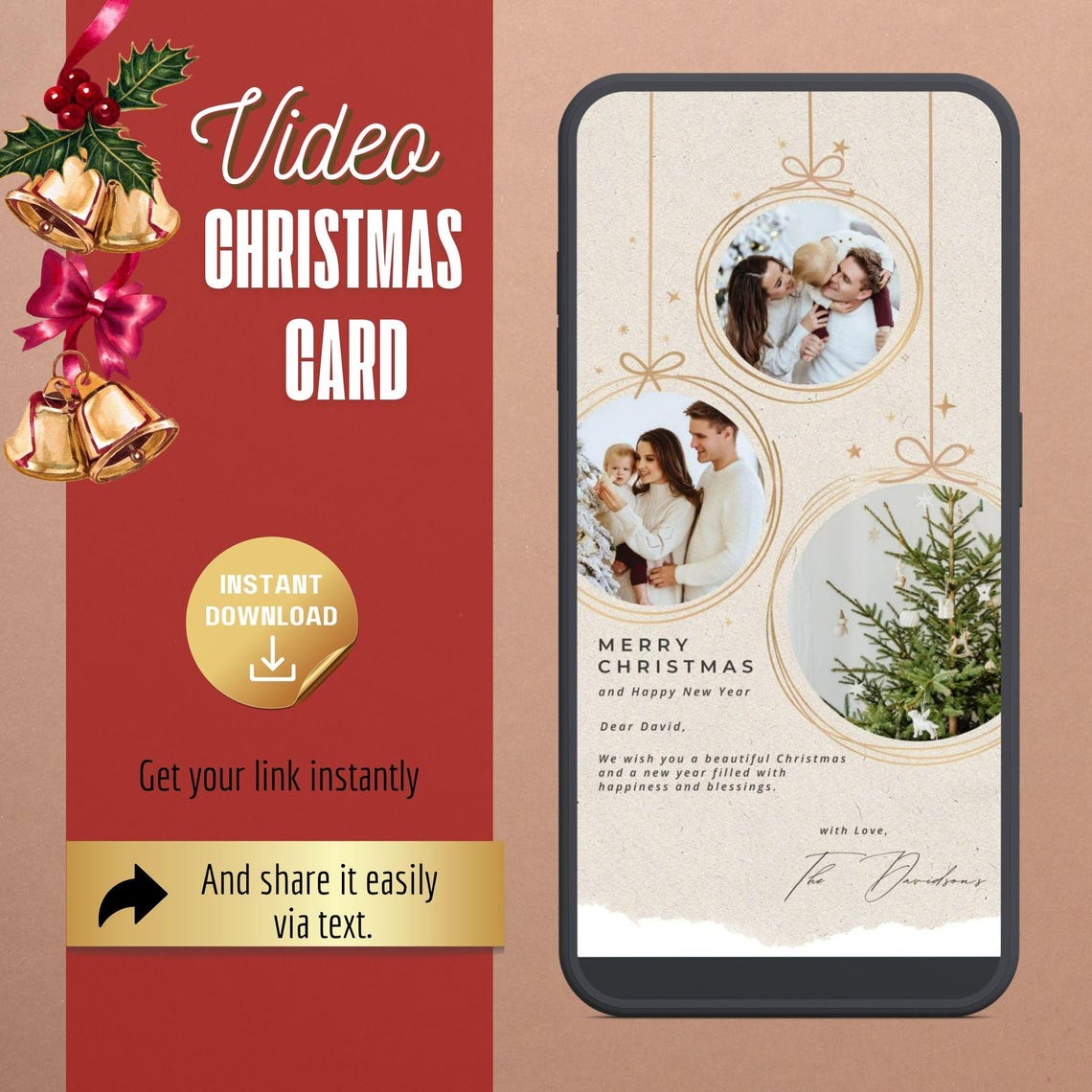 Animated Christmas Video Card With Photo - Etsy