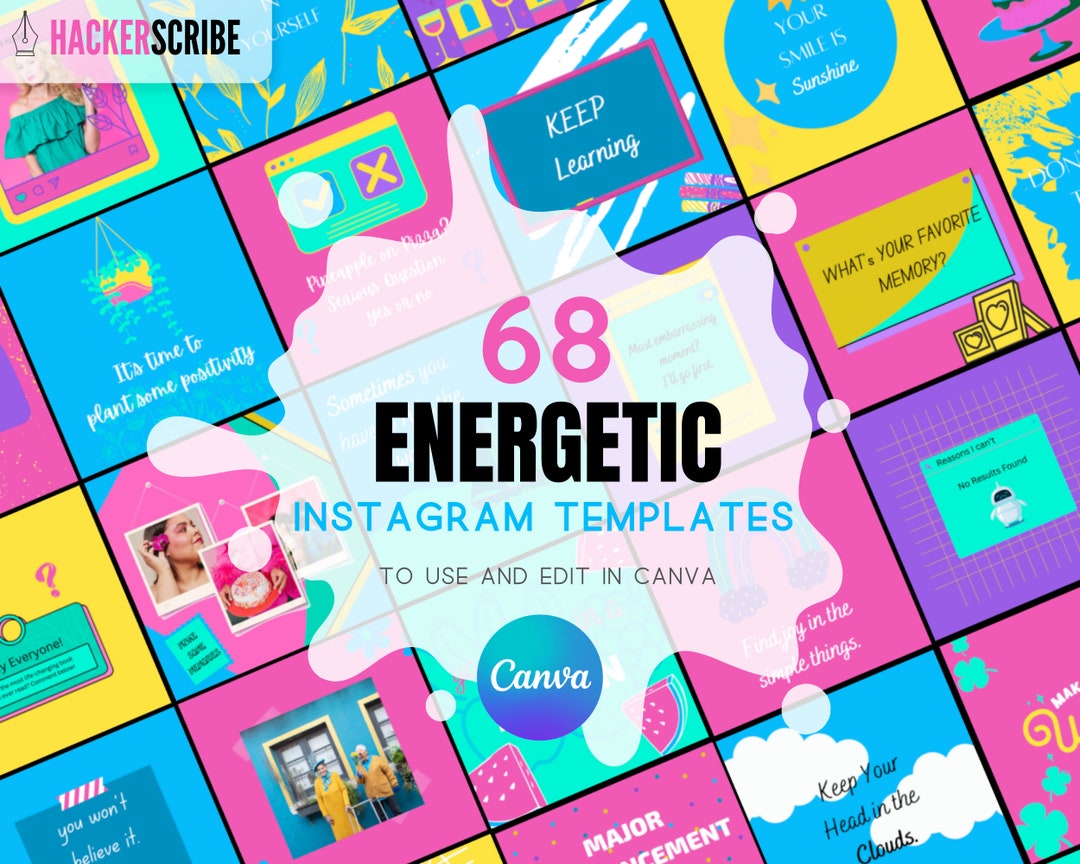 Colorful Instagram Template Canva Bright Instagram Post - Etsy