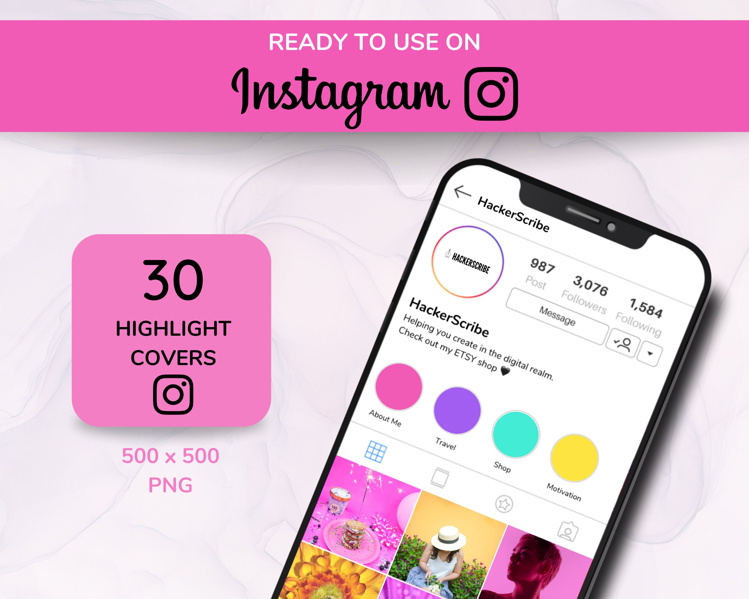 30 Bright Instagram Highlight Covers, Colorful Story Icons for Insta ...