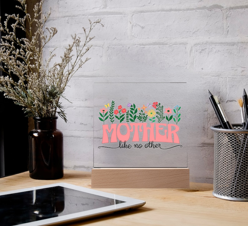 For Mom Floral Square Acrylic Plaque Mother's Day Gift - Etsy