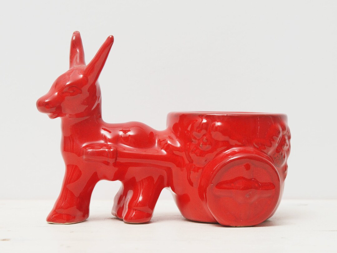 Ceramic Donkey Cart, ITALIAN MID-CENTURY Pottery, Ceramic Figurine ...