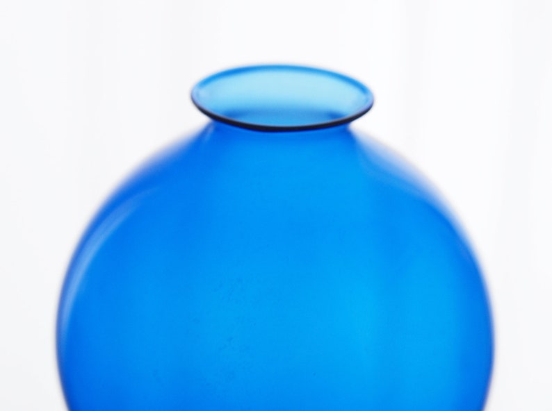 Filigree Glass Object, Mid-century Glass Art, East Germany, Blue Light ...