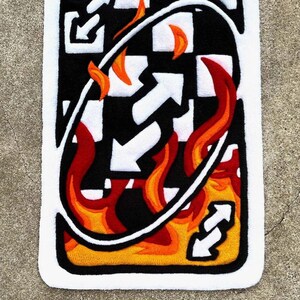 Uno Reverse Card Flame Handmade Thick Tufted Rugs , Uno Reverse Rugs ...