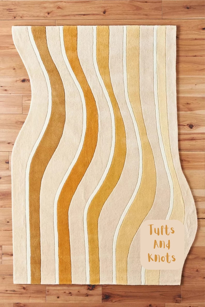 Irregular Shape Abstract Soft Handmade Rug, Hand-tufted Wool Area Rug ...