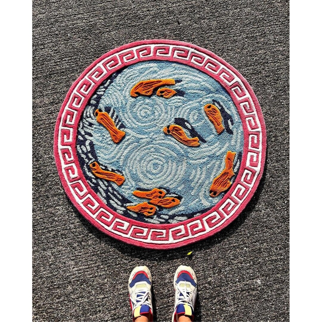 Handmade Custom Rug Koi Pond Rug Hand-tufted Wool Rug Bedroom Rug Rugs ...