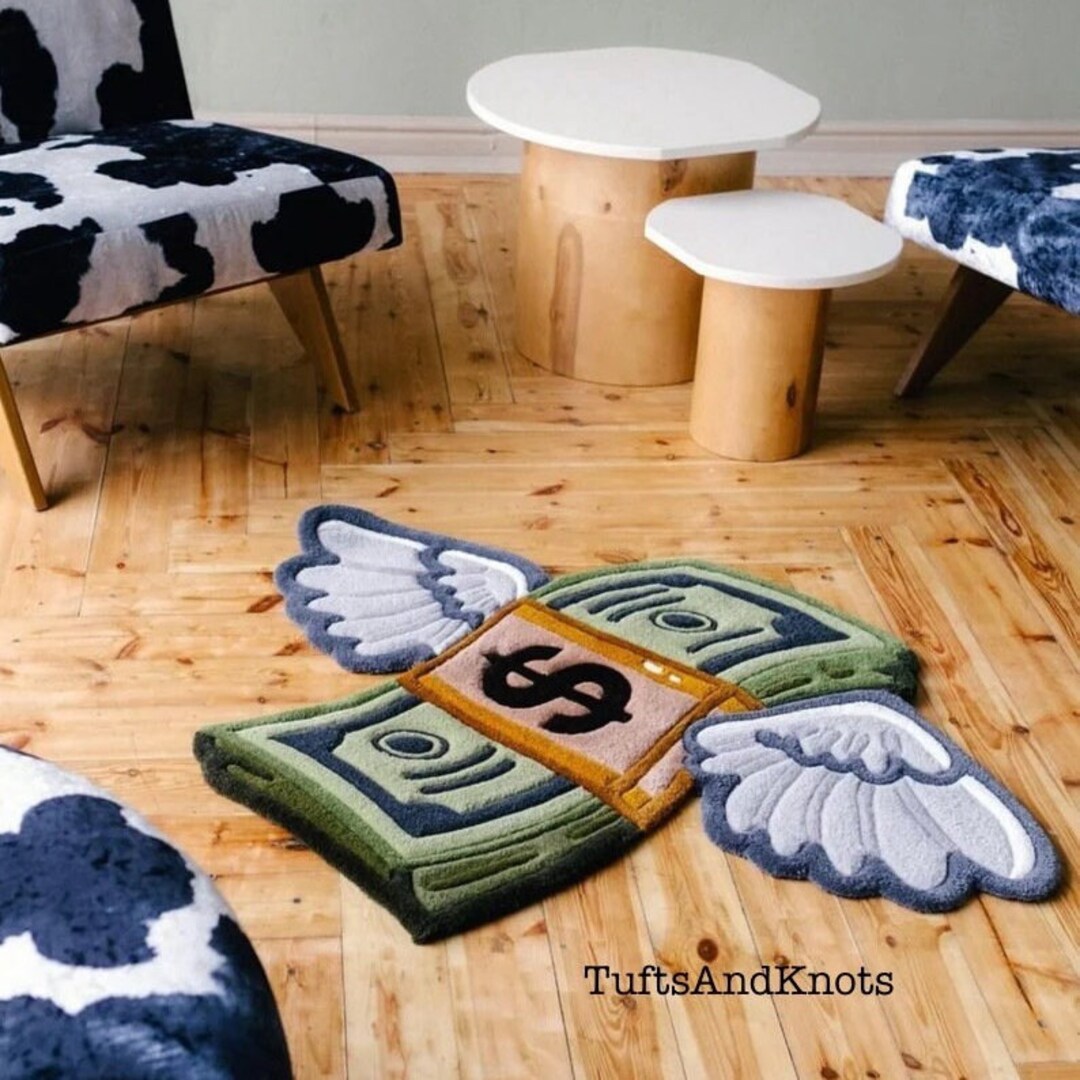 Custom Handmade Tufted Money Rug, Dollar Rug, Custom Wool Area Rug for ...