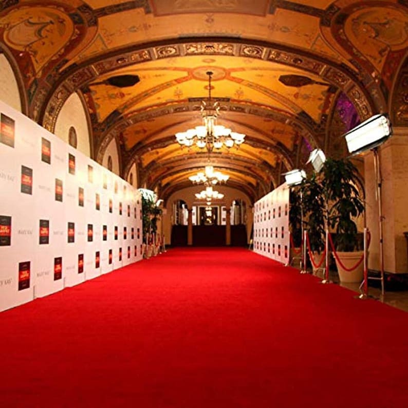 Red Carpet, Red Carpet Runner, Non Slip Nylon Mat, Hollywood Party ...