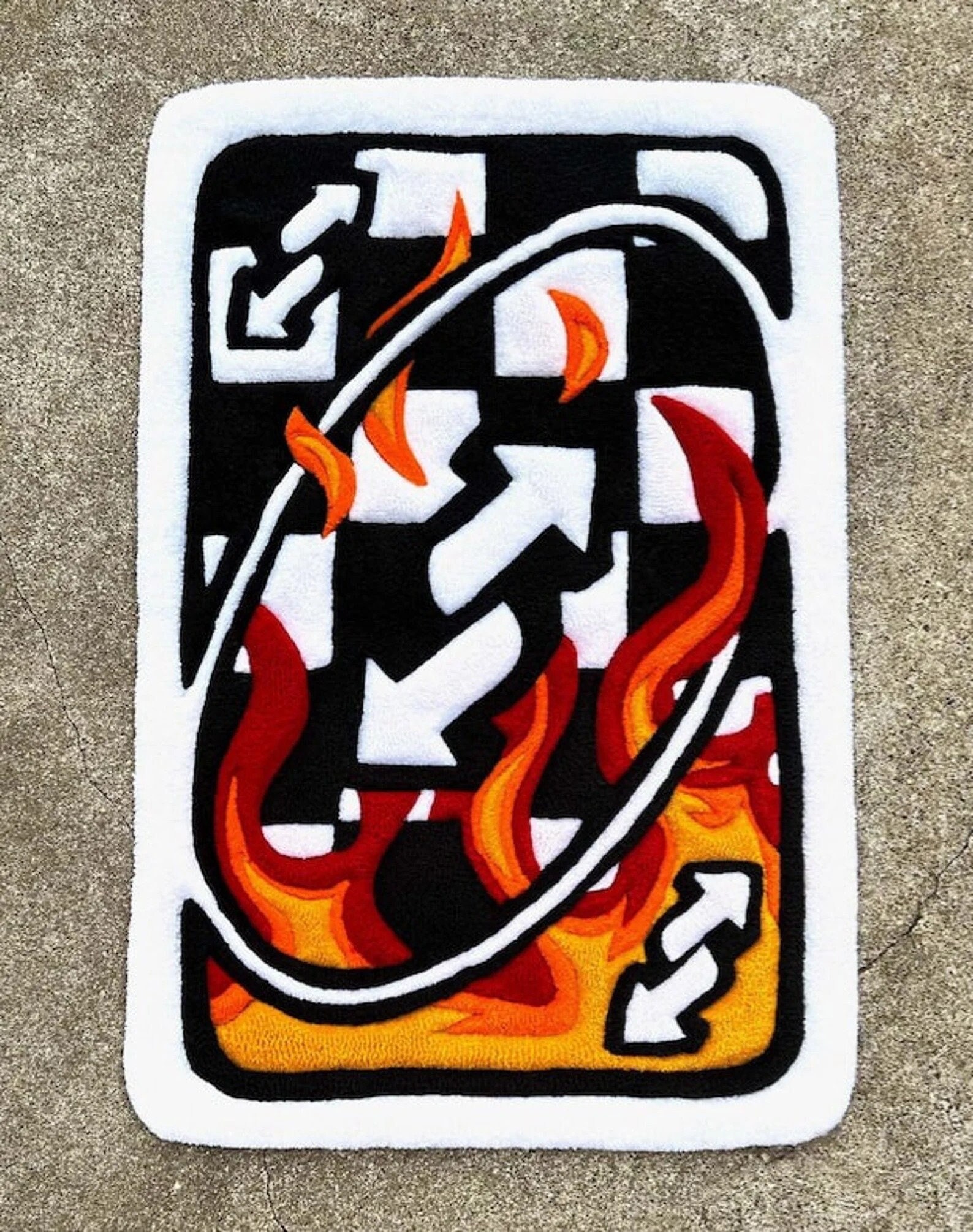 Uno Reverse Card Flame Handmade Thick Tufted Rugs , Uno Reverse Rugs ...