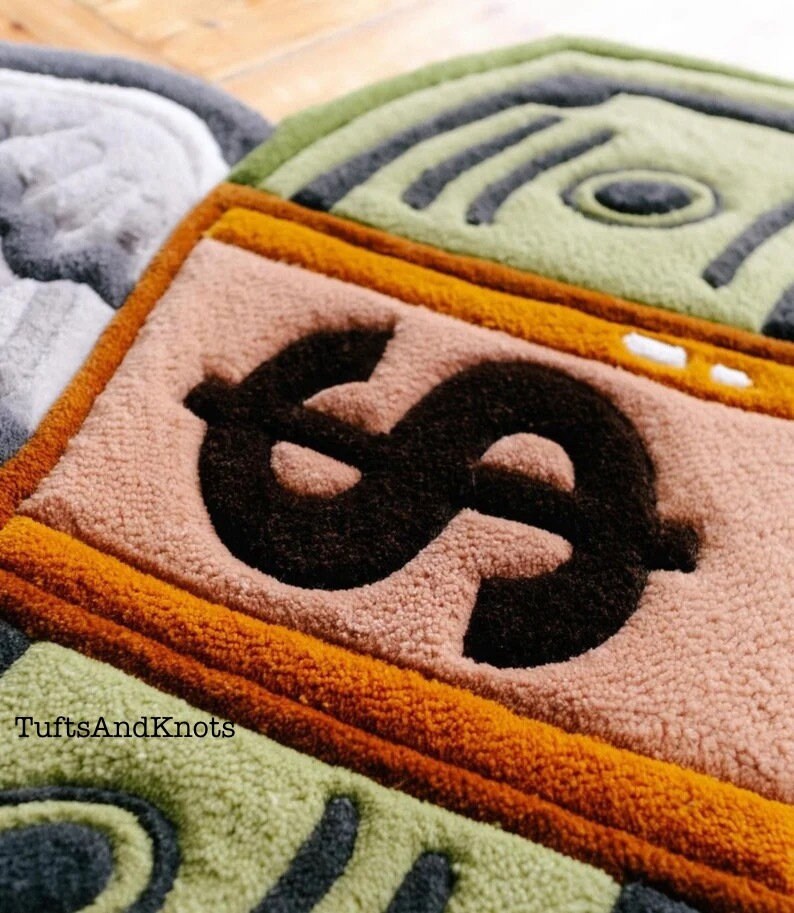 Custom Handmade Tufted Money Rug, Dollar Rug, Custom Wool Area Rug for ...