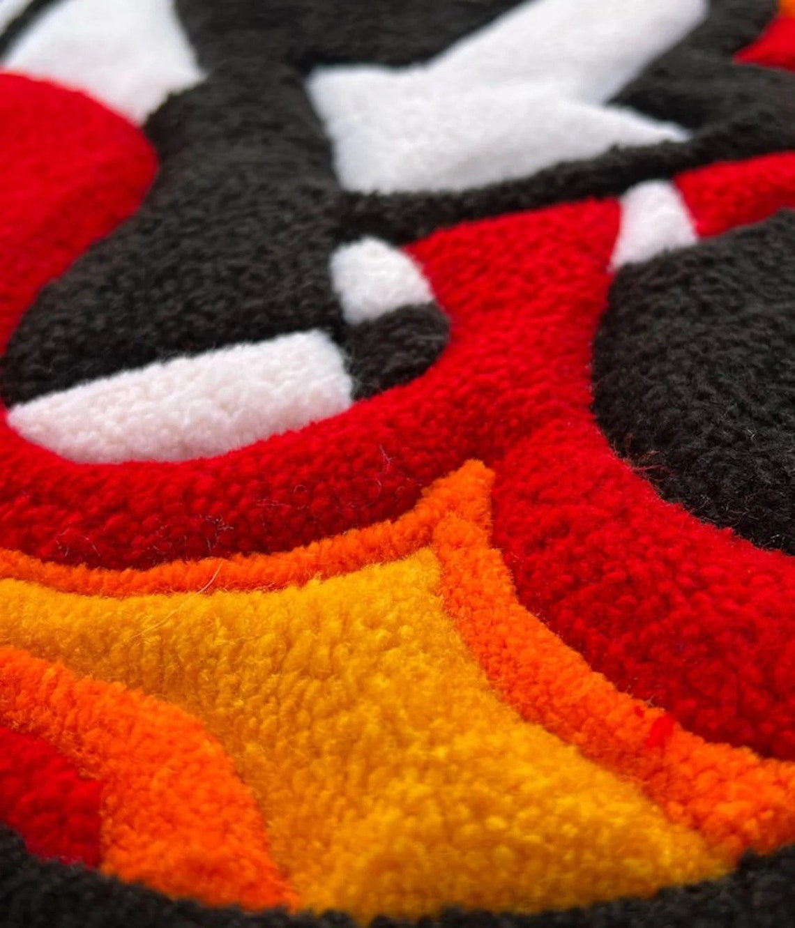 Uno Reverse Card Flame Handmade Thick Tufted Rugs , Uno Reverse Rugs ...