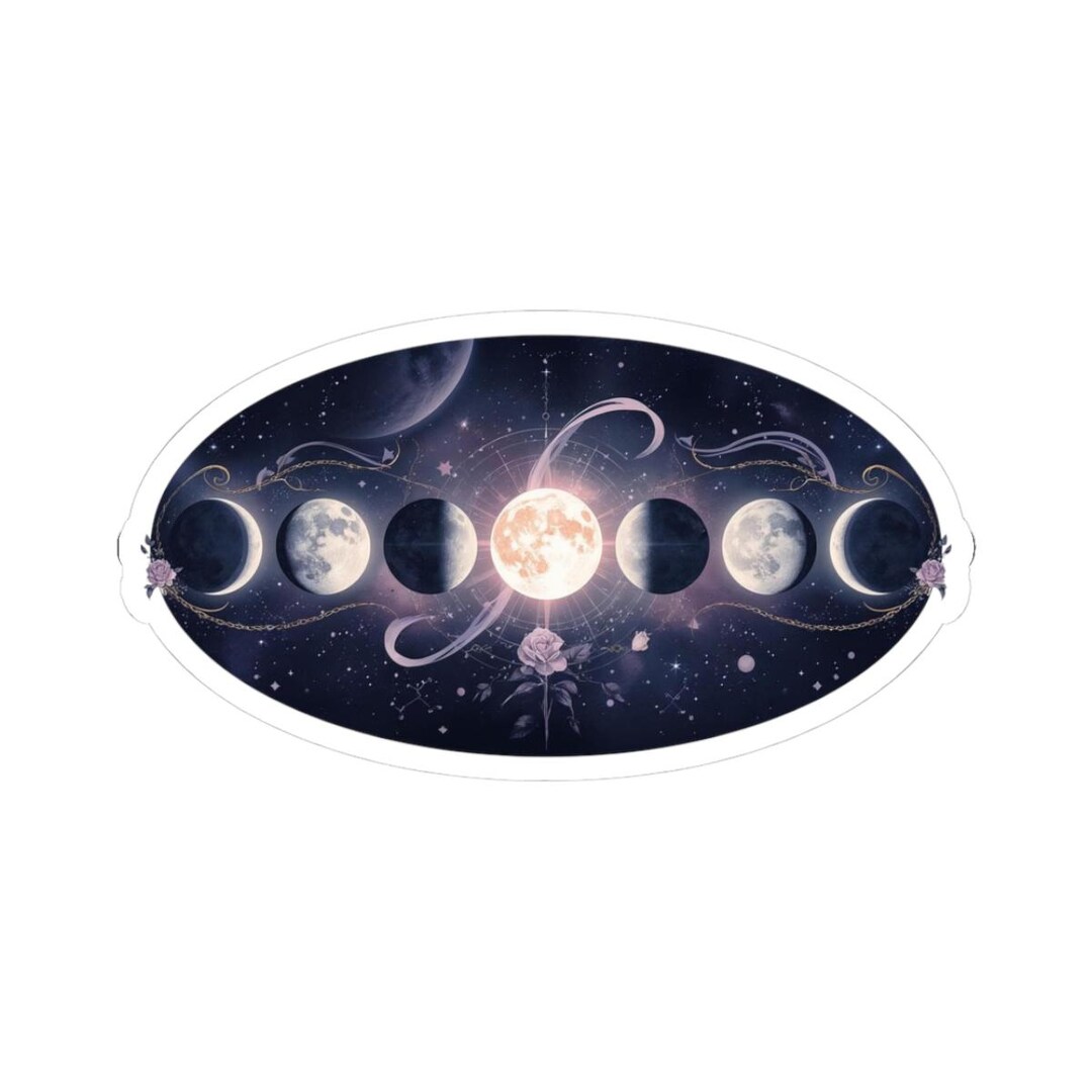 Moon Phases Sticker | Lunar Eclipse Kiss-cut Sticker - Etsy