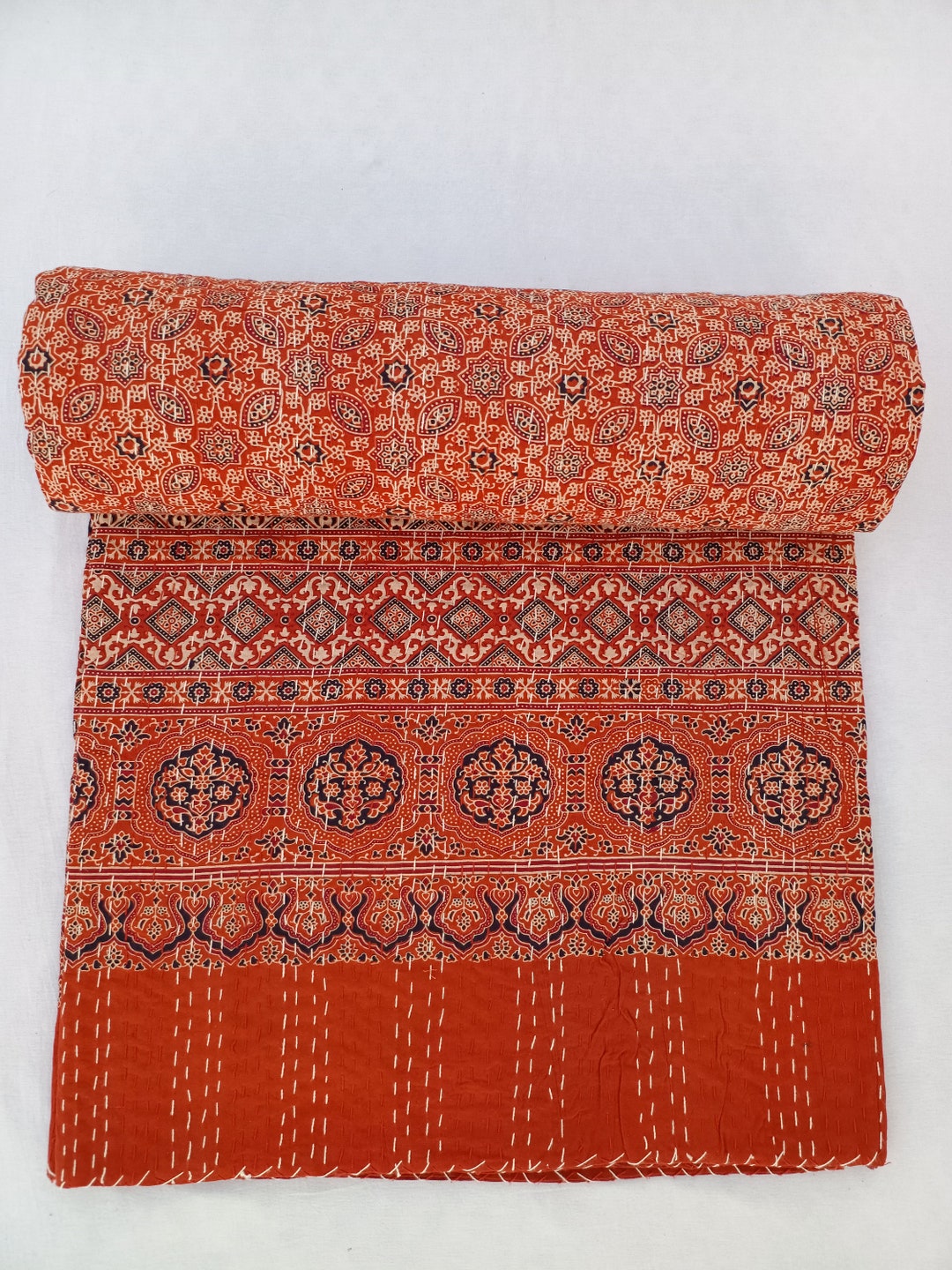 Ajrak or Ajrakh is a Unique Block Printed Textile. It Displays Special ...