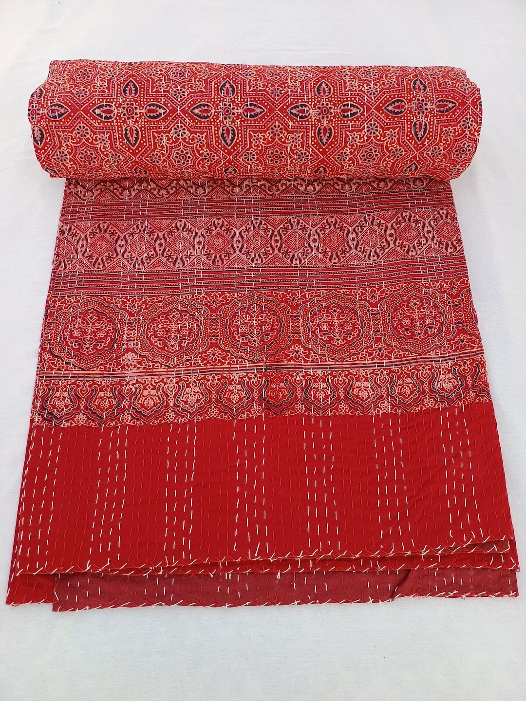 Ajrak or Ajrakh is a Unique Block Printed Textile. It Displays Special ...