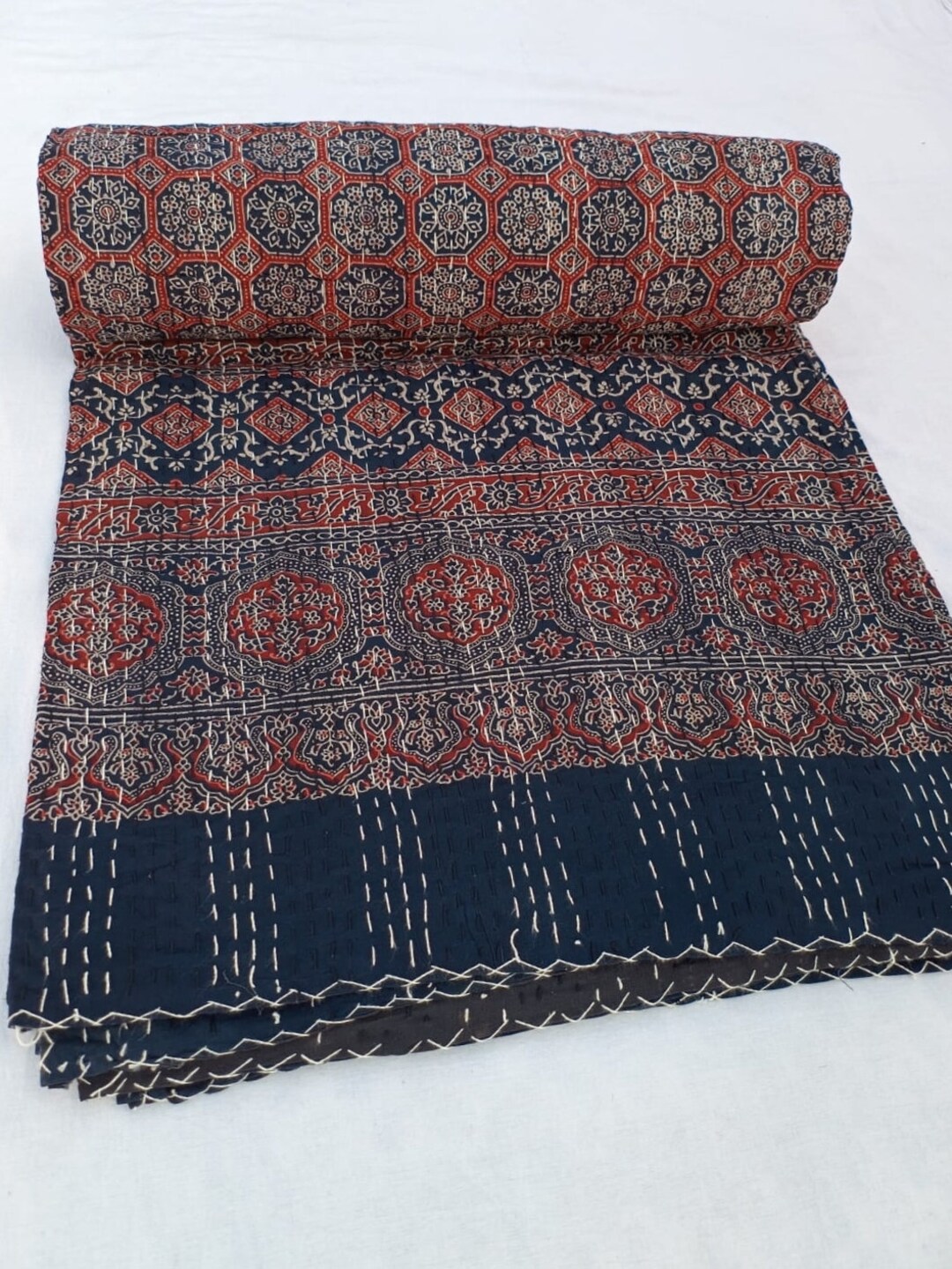 Ajrak or Ajrakh is a Unique Block Printed Textile. It Displays Special ...