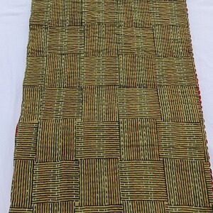 Unique Saturated Color Scheme and Geometric Design in This Kantha Quilt ...