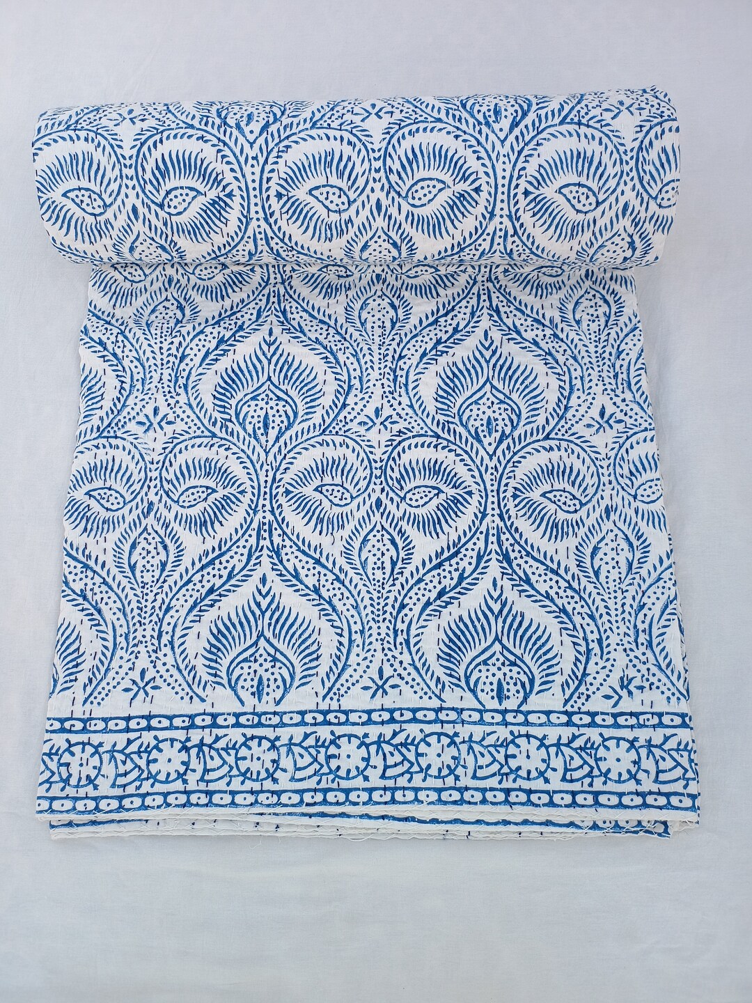 Asian Design Full Size Quilt for Sale Handmade Indian Block Print ...