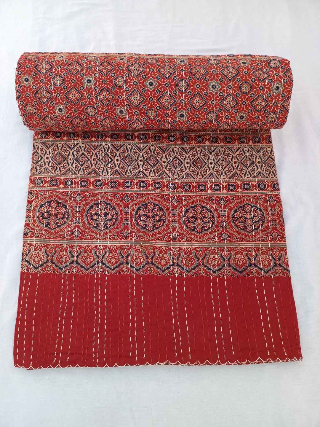Ajrak or Ajrakh is a Unique Block Printed Textile. It Displays Special ...