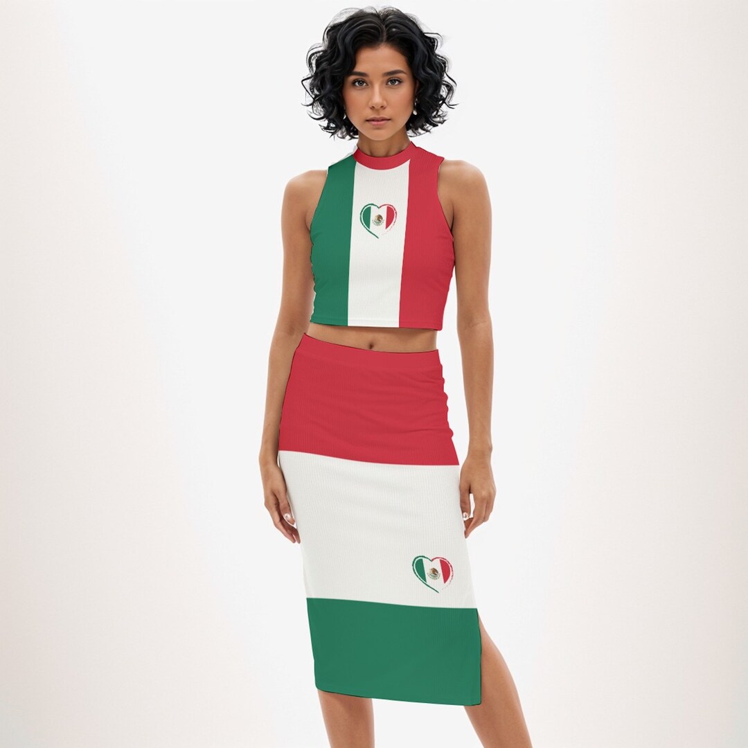 Mexico Tank Top and Split Skirt Colors of Mexican Flag Mexican Pride ...