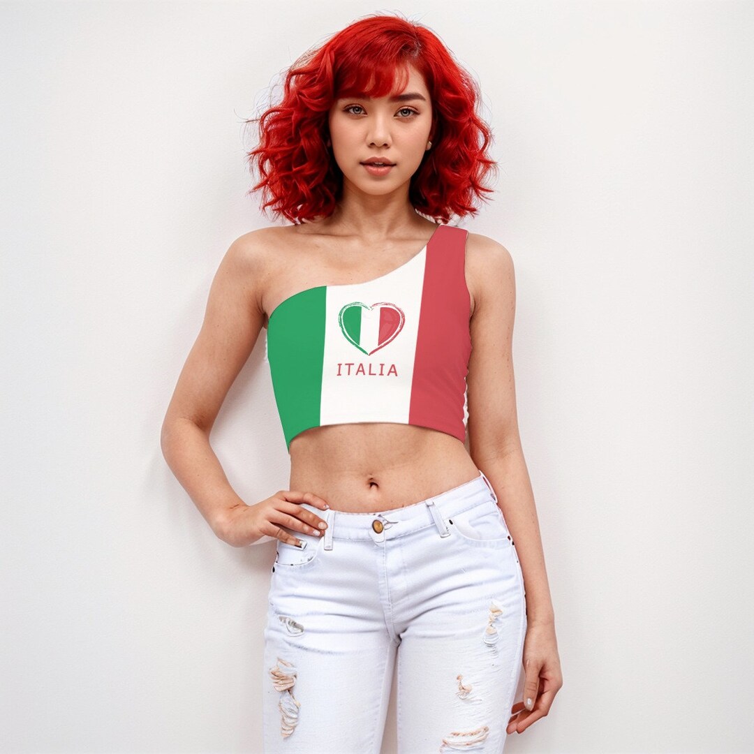 Italia One-shoulder Cropped Top Colors of Italian Flag Italian Pride ...
