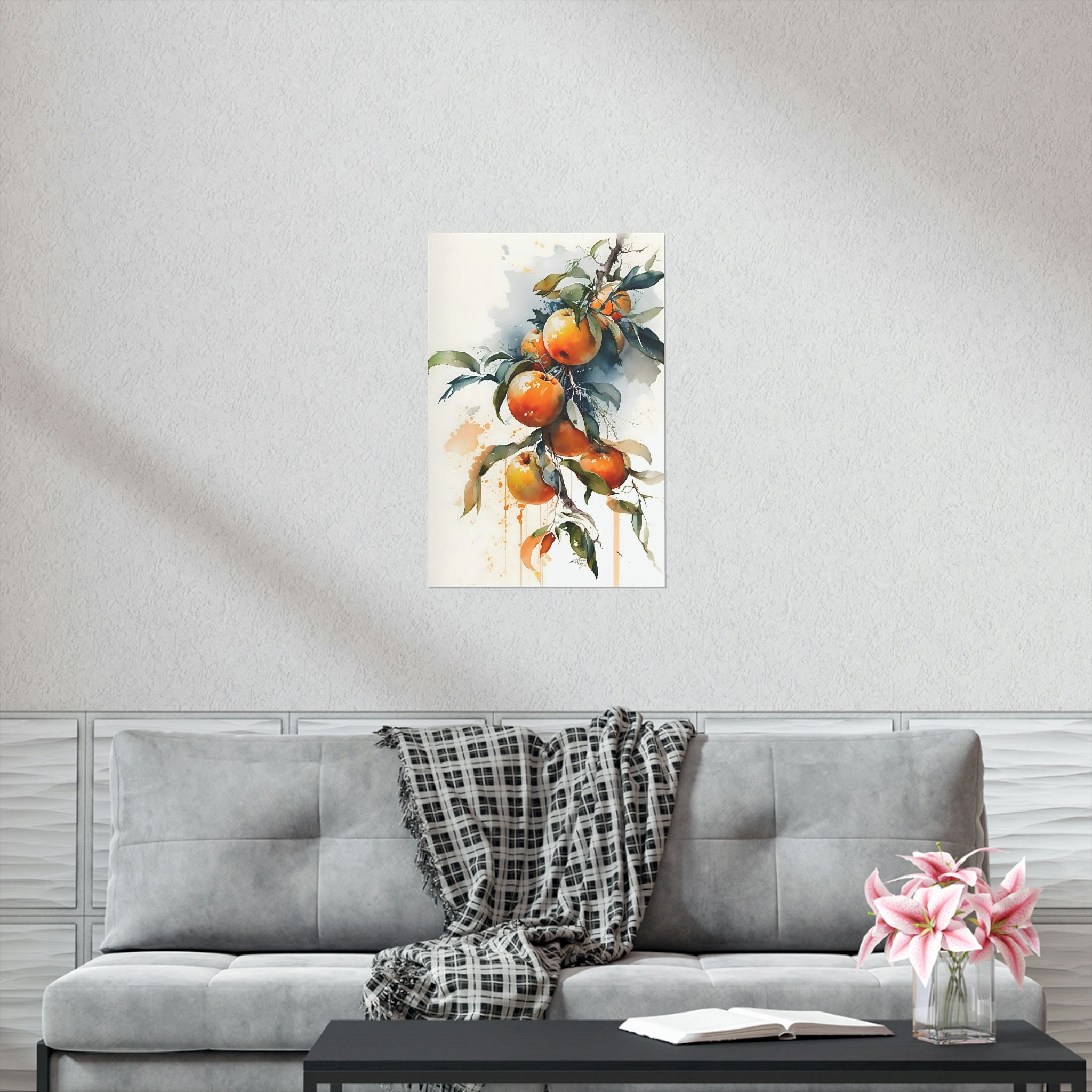 Oranges Watercolor Print, Orange and White Print, Orange Watercolor ...