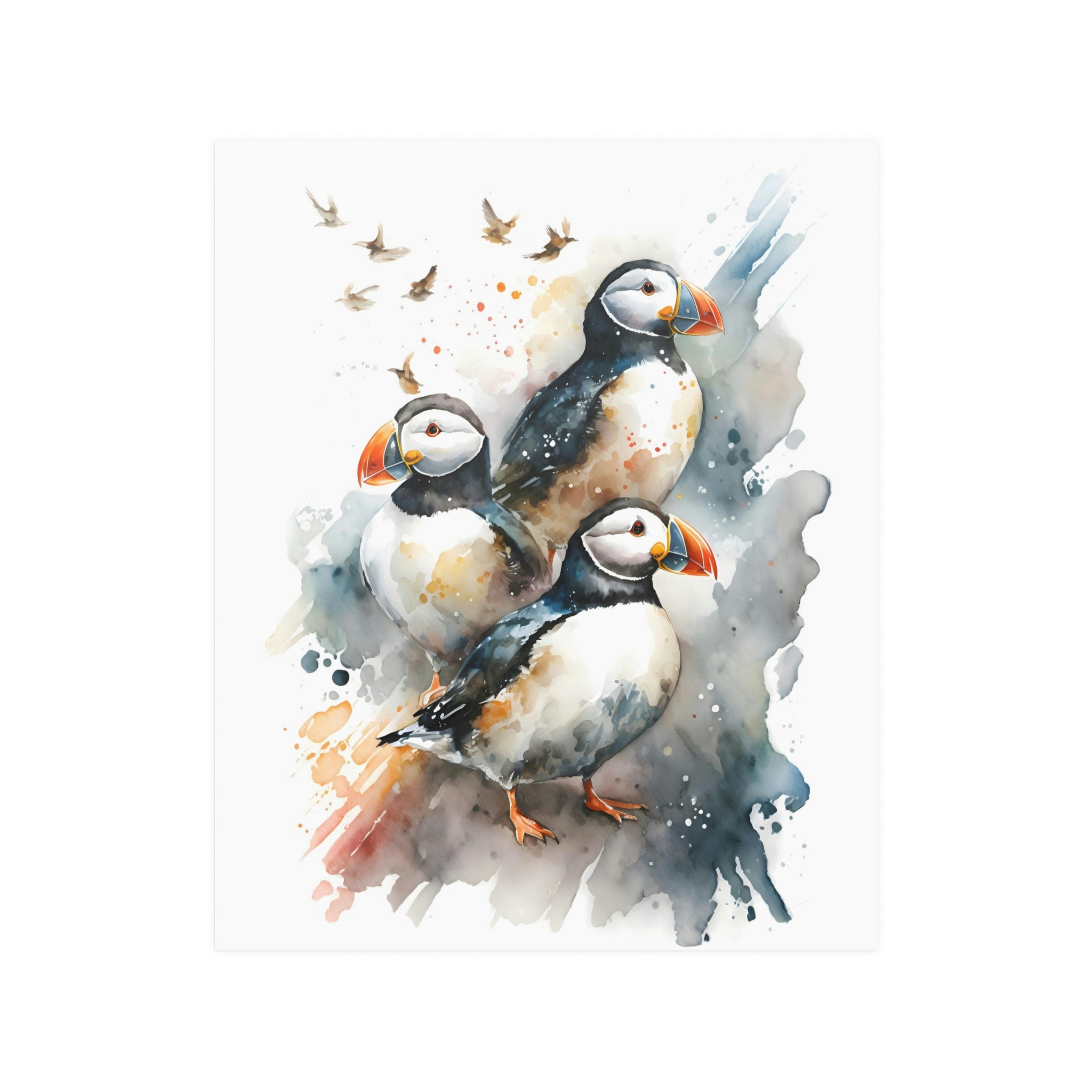 Puffins Watercolor Print, Puffins Print, Puffins Watercolor Decor ...