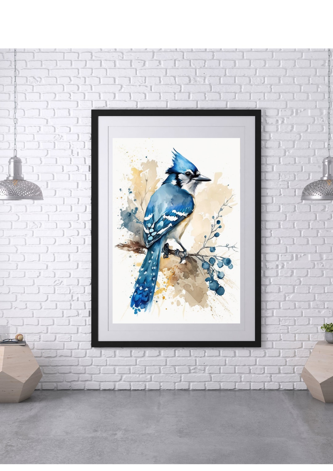Bluejay Watercolor Print, Bird Print, Bluejay Watercolor Decor, Bluejay Poster, Bluejay Wall Art ...
