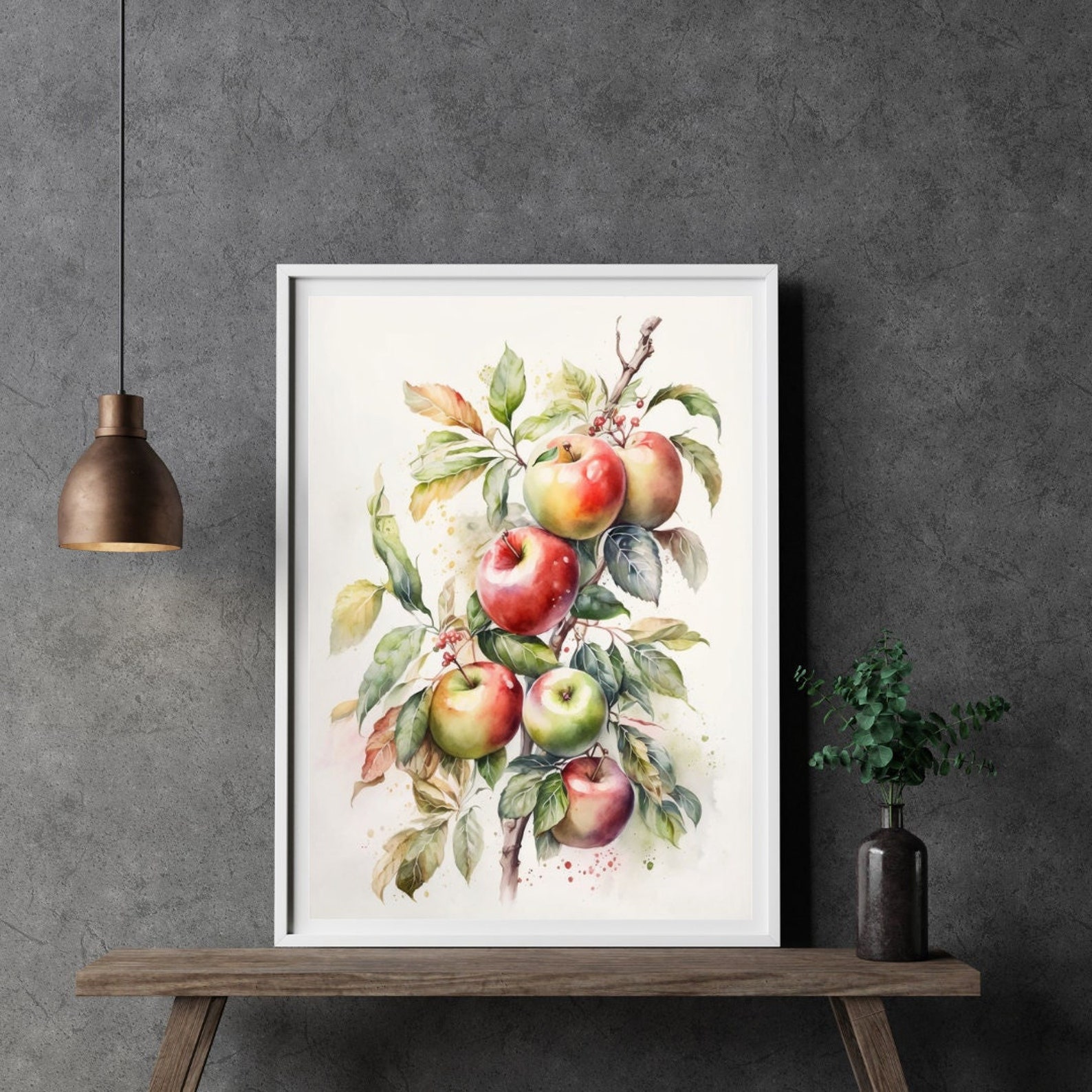 Apples Watercolor Print,fruit Print, Apples Watercolor Decor, Apples ...