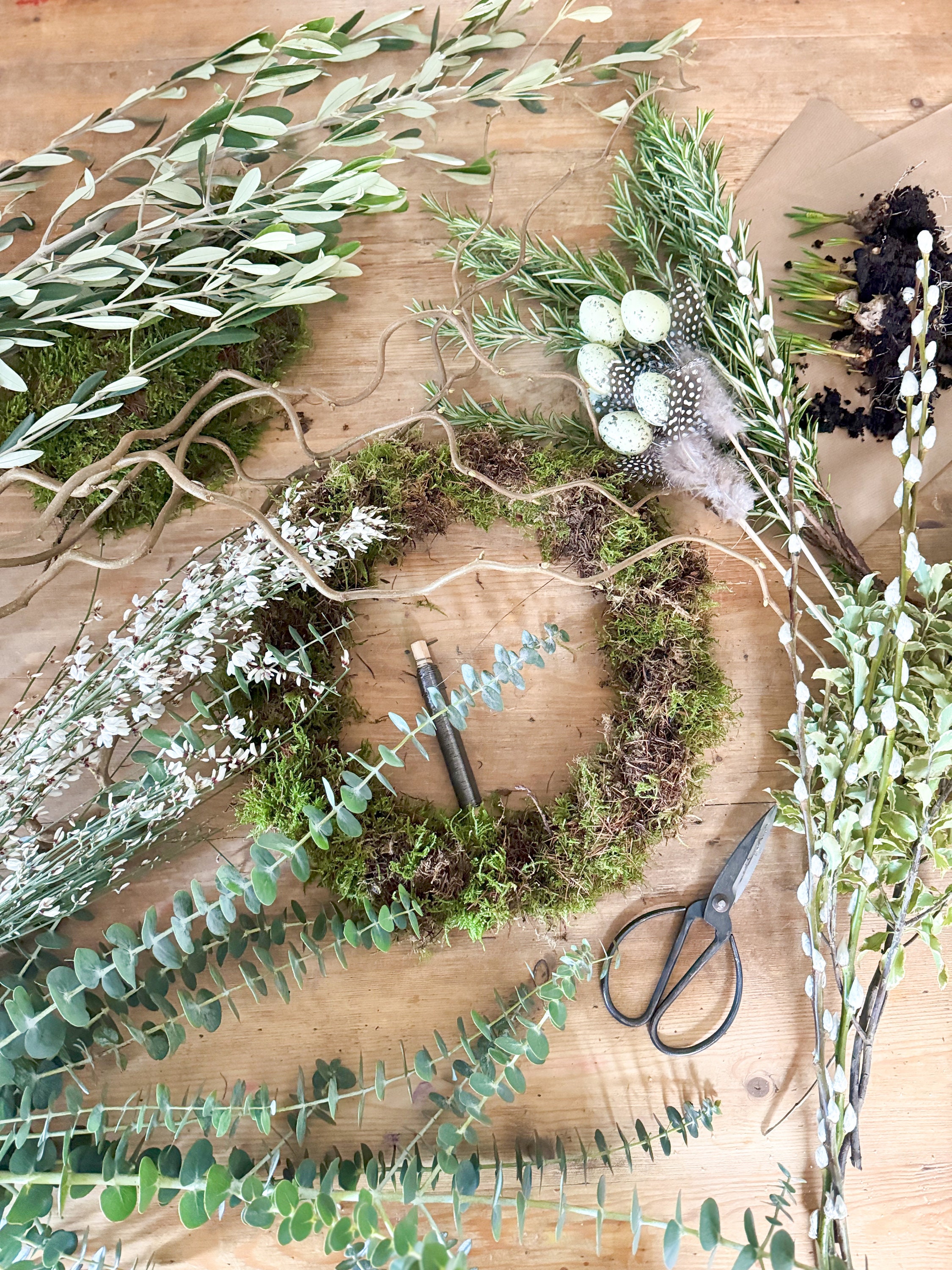 Spring/easter Wreath Kit DIY Wreath Kit Door Wreath Fresh Flowers Fresh ...