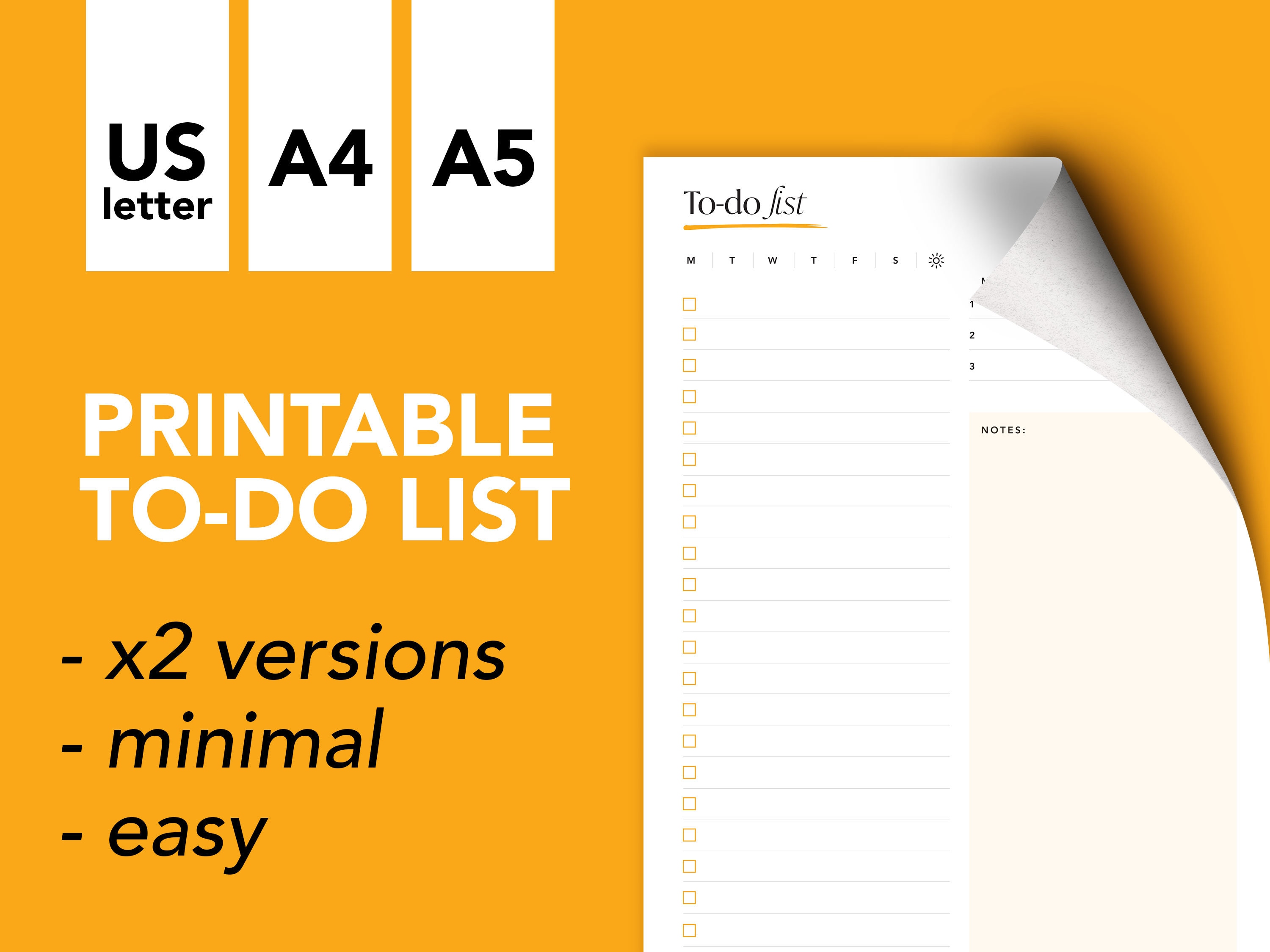 To Do List Printable to Do List PDF Planner Checklist Simple to Do List ...