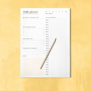 Daily Planner Printable Daily Planner PDF Checklist Simple Daily ...
