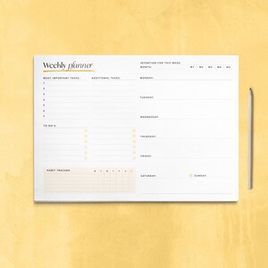 Weekly Planner Printable Weekly Planner PDF Checklist - Etsy