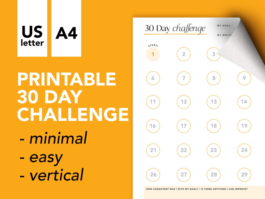 30 Day Challenge Printable V2 Portrait PDF Simple Atomic Habits ...
